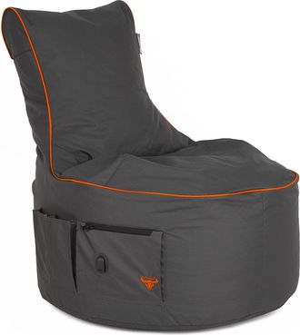 BuBiBag XXL Sitzsack Riesensitzsack 90x75x80cm - Gaming Sessel f&uuml;r Erwachsene & Kinder - Waschbar & mit EPS F&uuml;llung - Farbe (Anthrazit - Neon Orange)