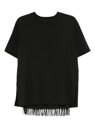 Sportmax t-shirt à franges - Noir