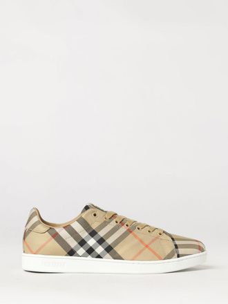 Burberry Baskets basses en cuir et toile &agrave; motif Vintage Check