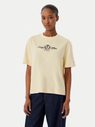 Tommy Hilfiger T-Shirt Crest WW0WW48713 Creme Relaxed Fit