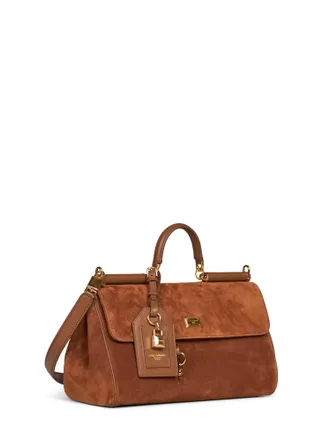 Dolce & Gabbana Suede & Calf Leather Shoulder Bag - Brown