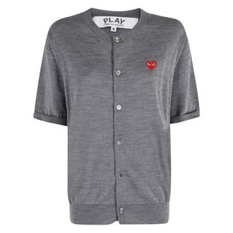 Comme Des Gar&ccedil;ons Cardigan Logo - - Knitwear - Damen - Grau - L