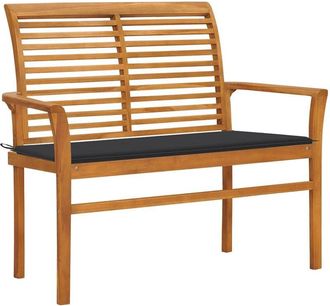 vidaXL Vidaxl - Gartenbank mit Anthrazit Auflage 112 cm Massivholz Teak