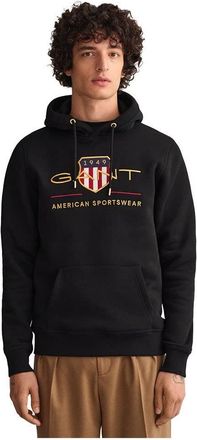 GANT Herren Reg Archive Shield Hoodie Kapuzenpullover, Schwarz, XXS EU