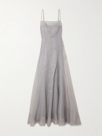 Staud Gustav Maxikleid Aus Organza - Grau