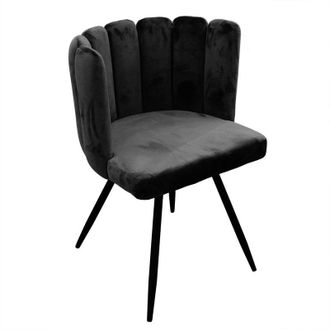 The Home Deco Factory The Home Deco Factory - Chaise Ariel Velours Noir Home Deco Factory