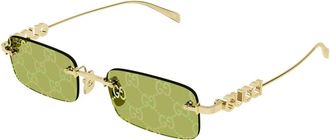 Gucci Rechteckige Sonnenbrille - - Accessories - unisex - Gelb - 52 MM