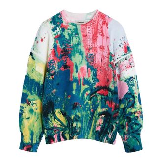 Desigual Femme, Pulls, Multicolore, Taille: 38 FR Arty Printed Sweater