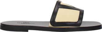 Valentino Garavani Hommes Claquettes Et Sabots Cuir Beige/Noir