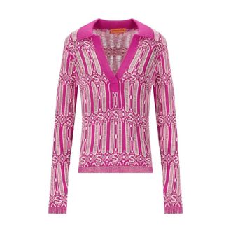 Stine Goya Fuchsia Logo Motif Sweater - - Knitwear - Damen - Rosa - S