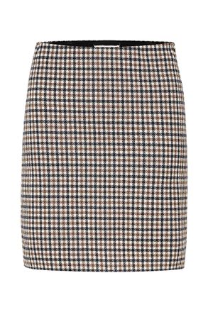 Part Two Part Two Damen Minirock Hohe Taschen Elastische Taille Bleistift Silhouette Rock, braun kariert, 40