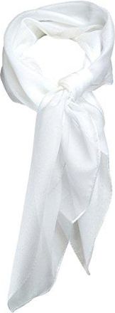 TigerTie Foulard en mousseline fine pour femme - Couleur unie - Dimensions : 58 x 58 cm, Blanc., Taille Unique