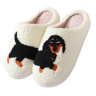 Generic Pantoufles en forme danimal pour femme et homme - Chaussures dint&eacute;rieur brod&eacute;es - Confortables - En mousse &agrave; m&eacute;moire de forme - Semelle antid&eacute;rapante 