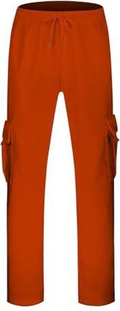 Generic Pantalon de jogging pour homme - Pantalon hip hop d&eacute;contract&eacute; - Couleur unie - Poignets &agrave; lacets - Avec poche, Rouge past&egrave;que, 4XL