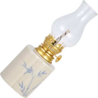 Cabilock Petroleumlampe Vintage Sturmlaternenschirm Nachf&uuml;llbare &Ouml;lkerzen Mit Paraffinkerzen &Ouml;llampenzylinder Aus Klarglas Petroleumlampenglas Antiker Lampenzy