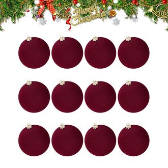 Generic Christbaumkugeln Rot | 12 bruchsichere Weihnachtskugeln für Weihnachtsbaum, große Kugeln 6 cm, Feiertagsdekoration für Outdoor, Haus und Shopping