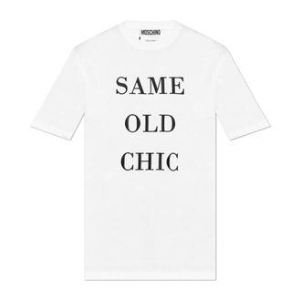 Moschino T-Shirt mit bestickten Schriften - - Tops - Herren - Wei&szlig; - L