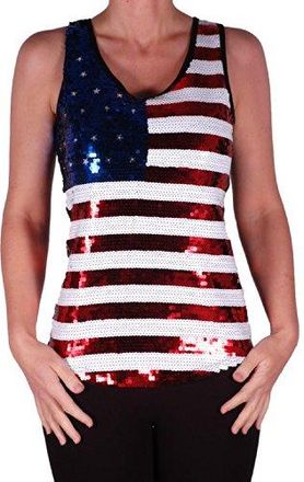 Eye Catch &Eacute;toiles Et Raies USA Paillettes Gilet Tops
