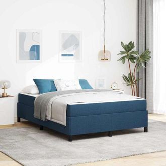 vidaXL Boxspringbett Hellgrau, Schwarz 140 x 190 cm Vidaxl