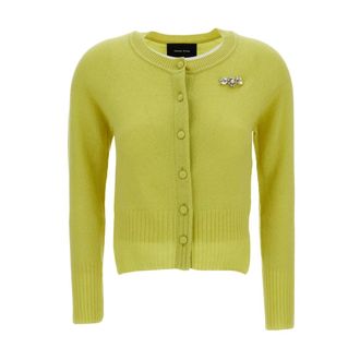 Simone Rocha Femme, Pulls, Jaune, Taille: 40 FR Gilet en cachemire orn&eacute;