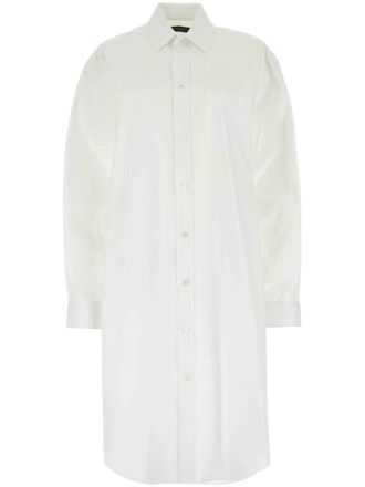 Balenciaga robe-chemise en coton - Blanc