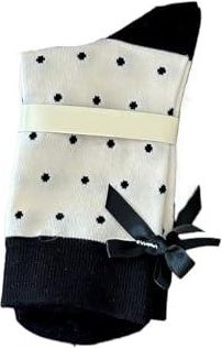 Generico Chaussettes mi-mollet avec d&eacute;tail noeud, chaussettes printani&egrave;res en coton pour femme 2 paires, Color16, Taille Unique