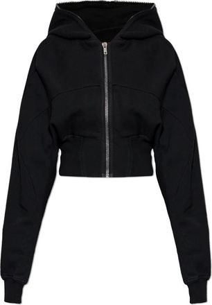 Rick Owens Femme, Sweatshirts et sweats &agrave; capuche, Noir, Taille: 40 FR SweaT-shirt Court &agrave; Capuche