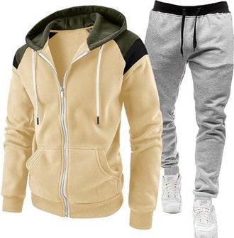 Generic Surv&ecirc;tement de sport pour homme - Tenue de sport 2026 pour homme - Automne et hiver - Couleur unie - Haut &agrave; manches longues et pantalon - Sweat chaud 