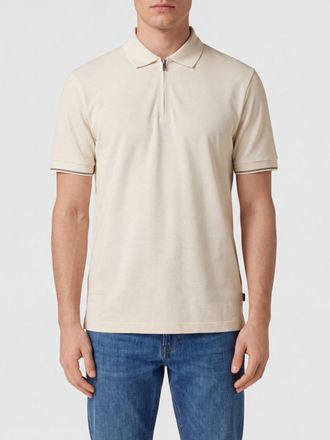 HUGO BOSS Polo en coton &agrave; manches courtes avec fermeture demi-zipp&eacute;e