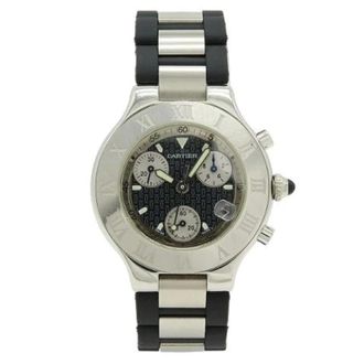 Cartier Montre Must 21 Chronoscaph en acier inoxydable doccasion - Homme - Pre-owned - Noir - Taille: ONE Size