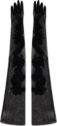 Alberta Ferretti Femme, Accessoires, Noir, Taille: 6 1/2 IN Gants Longs en Tissu
