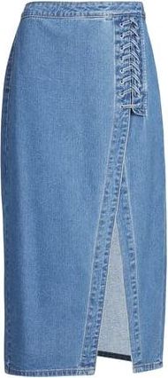 Vila Jupe midi Vigarcia en denim de coton