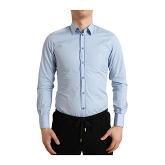 Dolce & Gabbana Hellblaues Formelles Hemd - - Shirts - Herren - Blau - XS