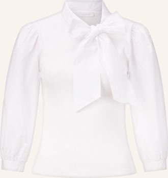 Rich & Royal Schluppenbluse Im Materialmix Mit 3/4-Arm weiss