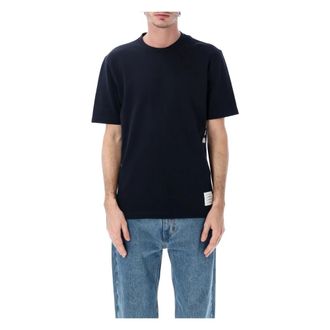 Thom Browne Homme, Tops, Bleu, Taille: 2XL T-shirt Classique en Piqu&eacute; avec 4 Barres