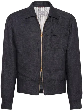 Brunello Cucinelli surchemise en lin - Noir