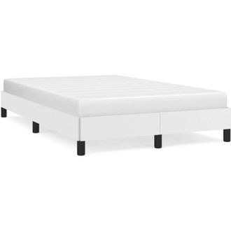 vidaXL Bettgestell ohne Matratze Wei&szlig; 120x190 cm Kunstleder Vidaxl