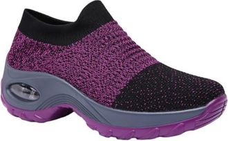 Supvox Chaussures de Sport Femme &agrave; Semelle Gonfl&eacute;e Mod&egrave;le Slip-on Violet Taille 38 Chaussures D&eacute;contract&eacute;es L&eacute;g&egrave;res pour Marche et Entra&icirc;nement Baskets Casua
