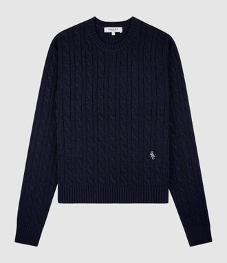 Sporty & Rich Pull Src Cable Dark Navy