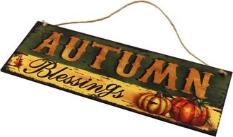 Hemobllo Rustikales Thanksgiving Türschild aus Holz mit Klaren Drucken Hängende Haustürdekoration für Herbstfest mit Seil zum Einfachen Aufhängen für Indoor un