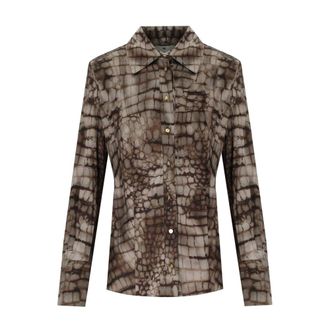 Elisabetta Franchi Damen, Blusen & Hemden, Braun, MGr&ouml;&szlig;e