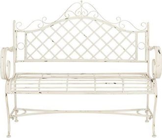 Safavieh Metall Au&szlig;en-Bank, Wei&szlig;, 50 x 116 x 102 cm