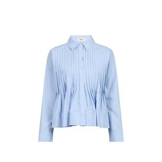 Suncoo Chemise pliss&eacute;e manches longues en coton m&eacute;lang&eacute;e