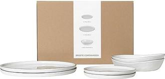 Broste Copenhagen Broste Copenhagen Salt Geschirrset Mittag f&uuml;r Zwei in der Farbe Wei&szlig;, aus Steingut gefertigt, Sp&uuml;lmaschinen- und mikrowellenfest, 80019828