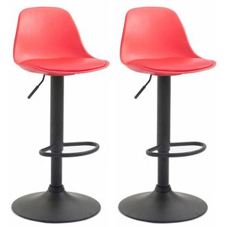 Clp Définir 2 selles Kiel en polypropylène et schwarz, rouge