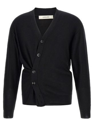 Christophe Lemaire Relaxed Twisted Cardigan - Black