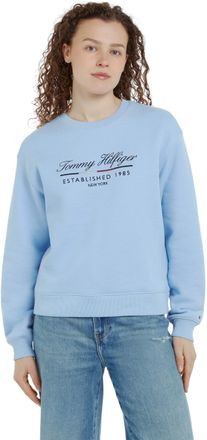 Tommy Hilfiger Damen Sweatshirt mit Rundhalsausschnitt, Blau (Vessel Blue), XL