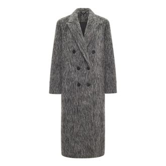 Cesare Gaspari Trendiger &uuml;bergro&szlig;er grauer Wollmantel - - Coats - Damen - Grau - M