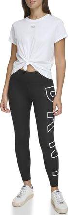 DKNY Womens High Waist 7/8 Explorer Leggings, White, XX-Small