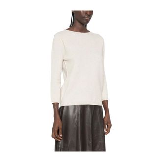 Fabiana Filippi Femme, Pulls, Beige, Taille: 40 FR Pull col bateau en maille fine